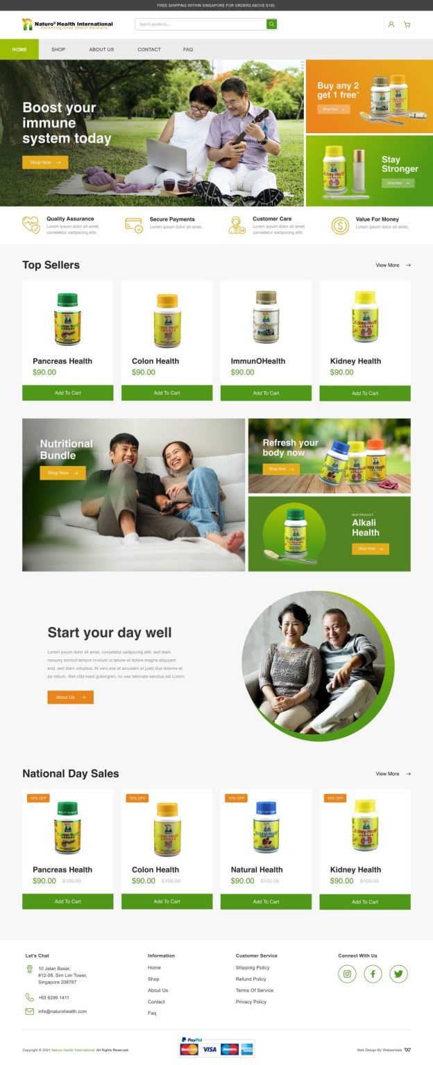 Naturo Health - Web Development Company Singapore